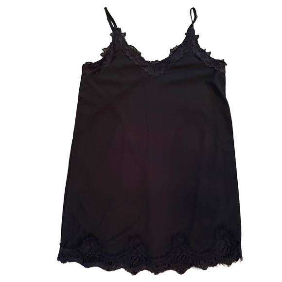 entro | Dresses | Entro Little Black Lace Dress With Lace Trim Size ...